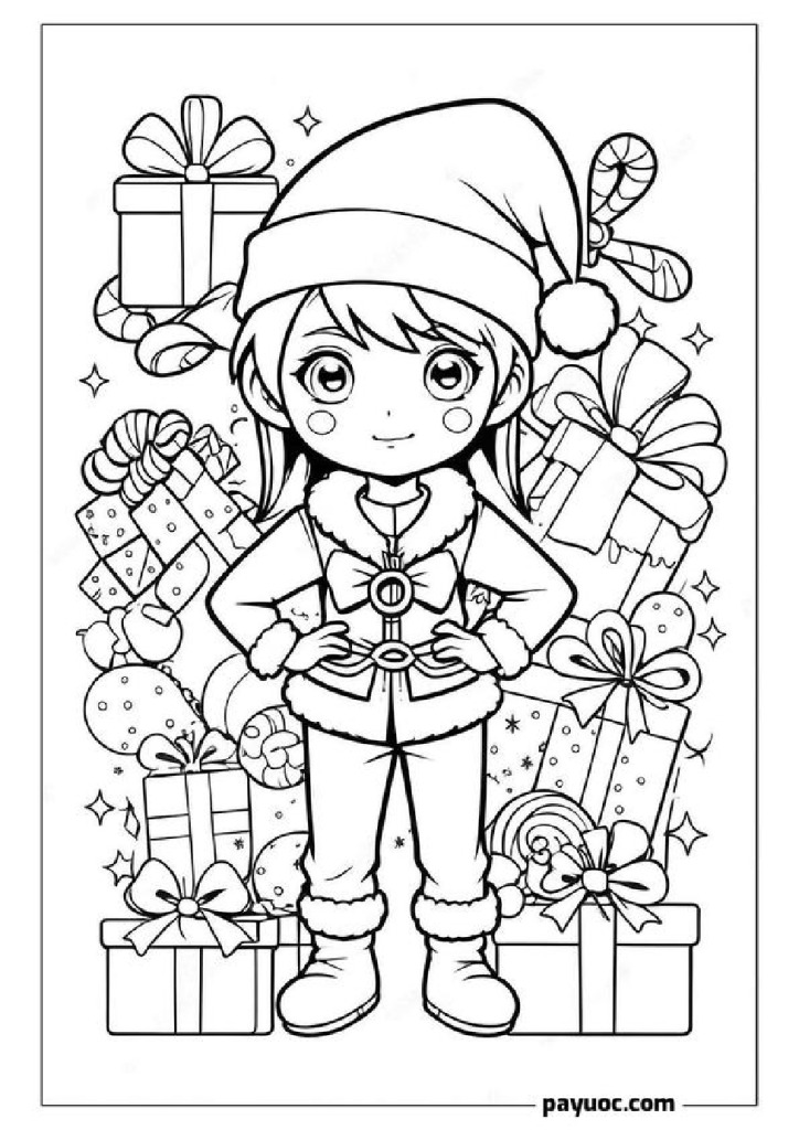 20+ Anime Christmas Coloring Pages (FREE PDFs)