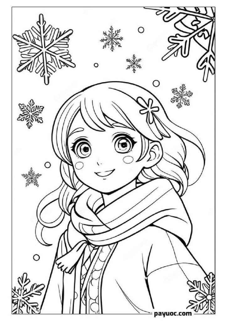20+ Anime Christmas Coloring Pages (FREE PDFs)