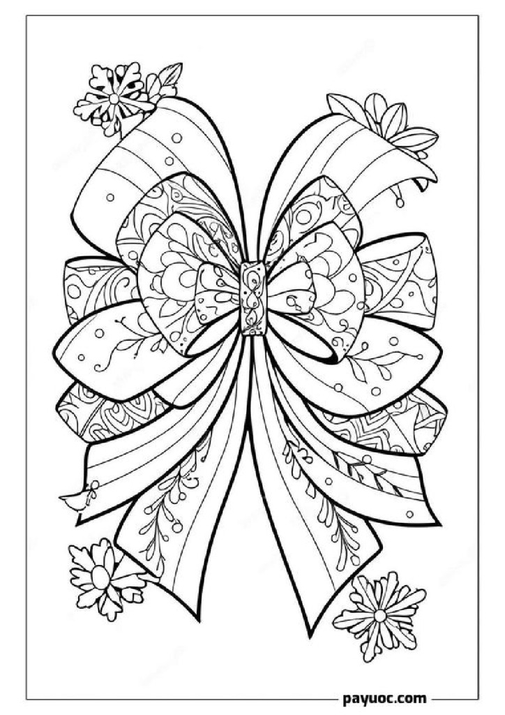 20+ Christmas Bow Coloring Pages (FREE PDFs)