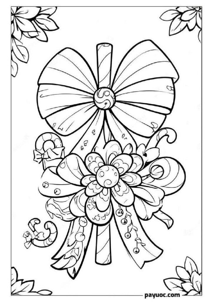 20+ Christmas Bow Coloring Pages (FREE PDFs)