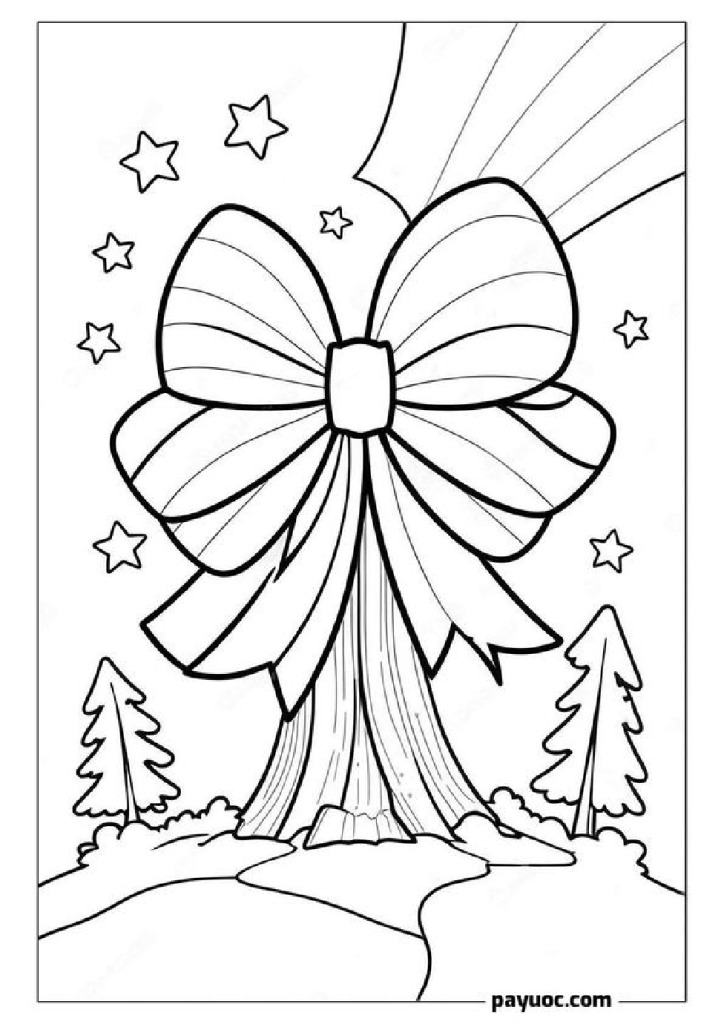 20+ Christmas Bow Coloring Pages (FREE PDFs)
