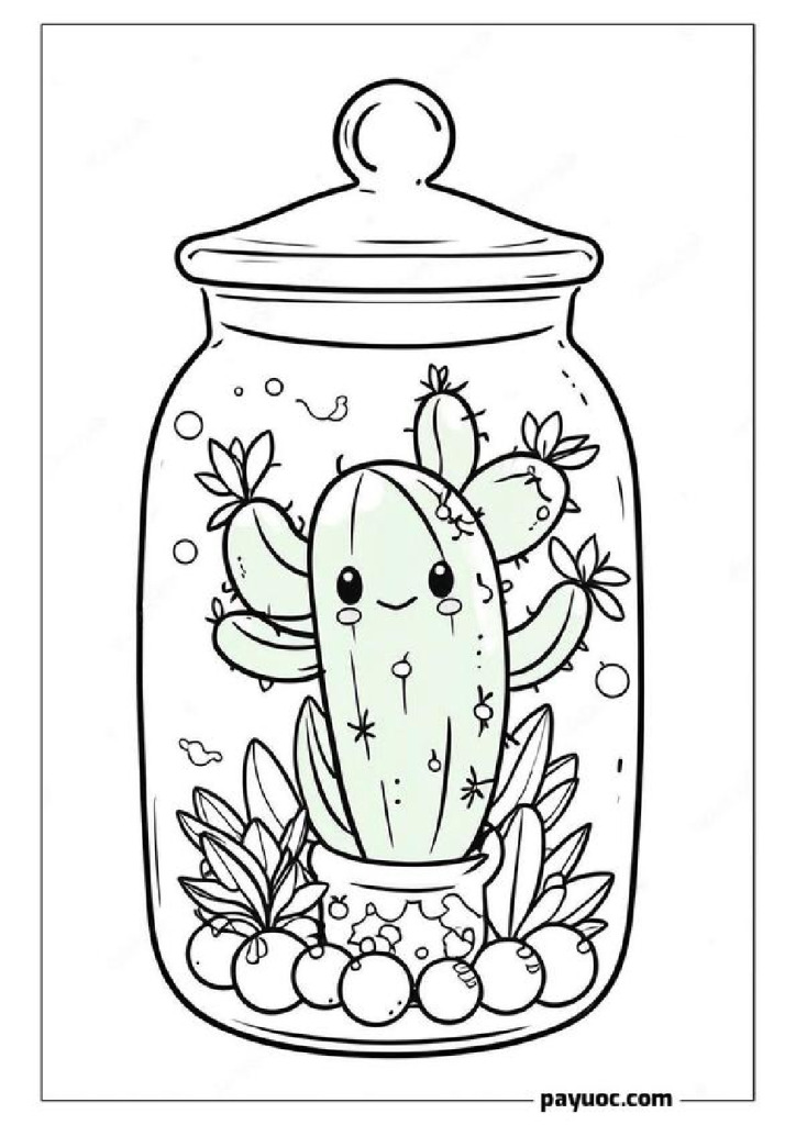 20+ Christmas Cactus Coloring Pages (FREE PDFs)