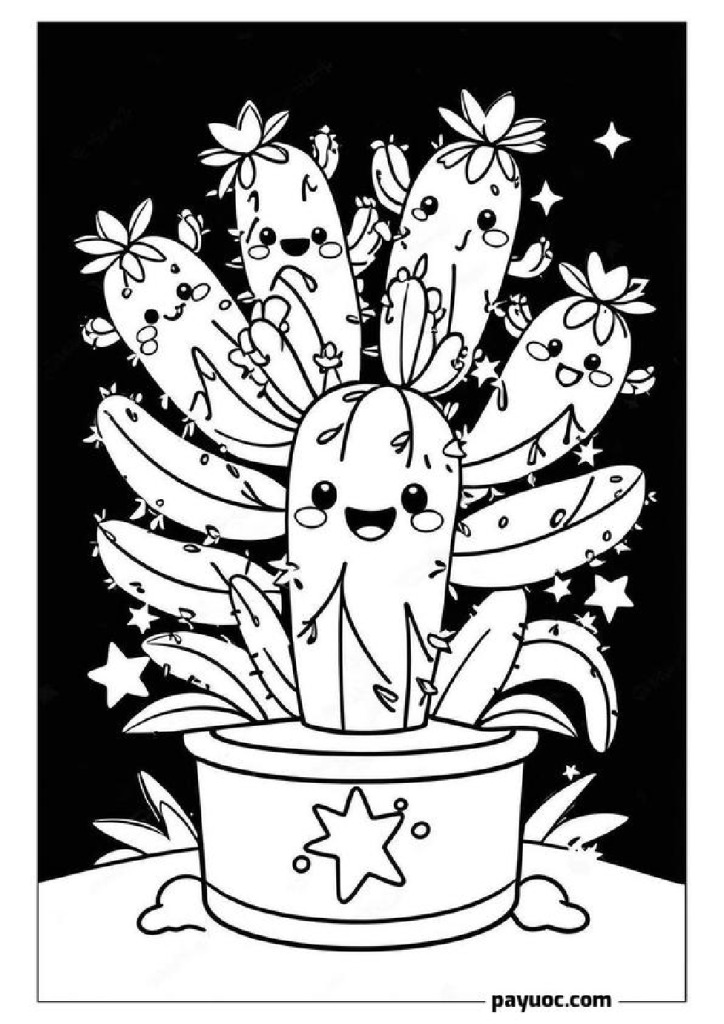 20+ Christmas Cactus Coloring Pages (FREE PDFs)