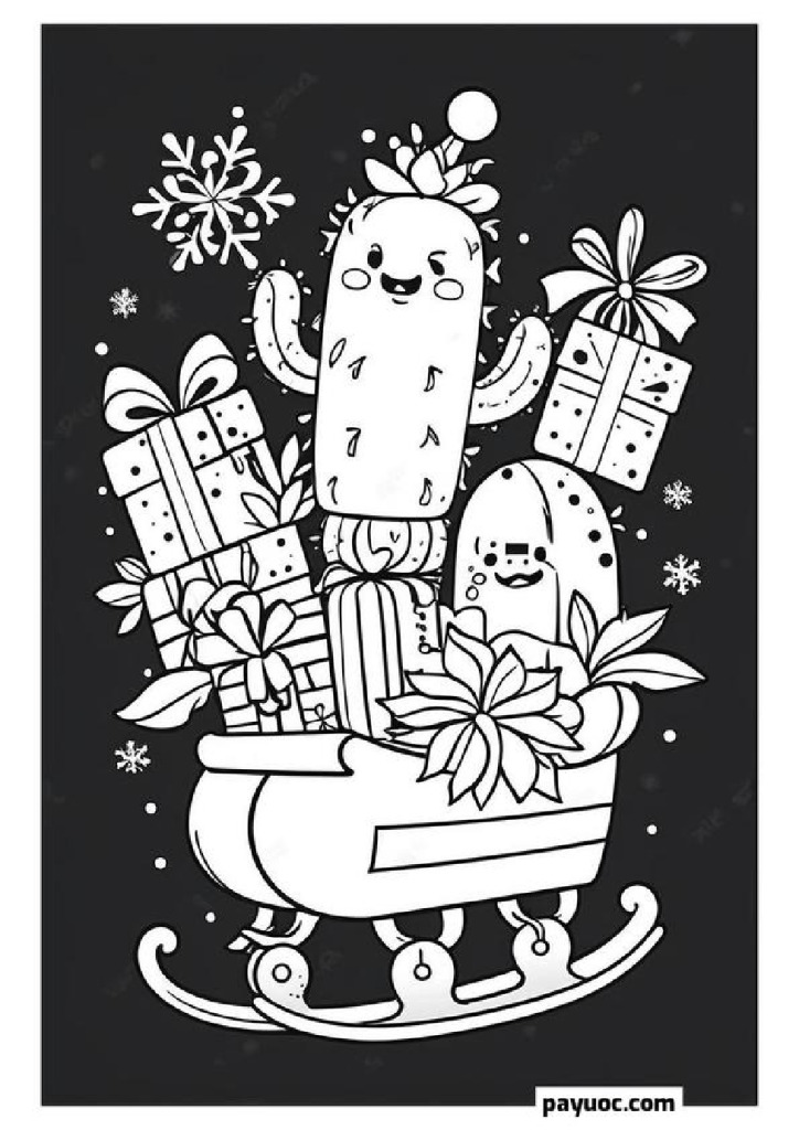 20+ Christmas Cactus Coloring Pages (FREE PDFs)
