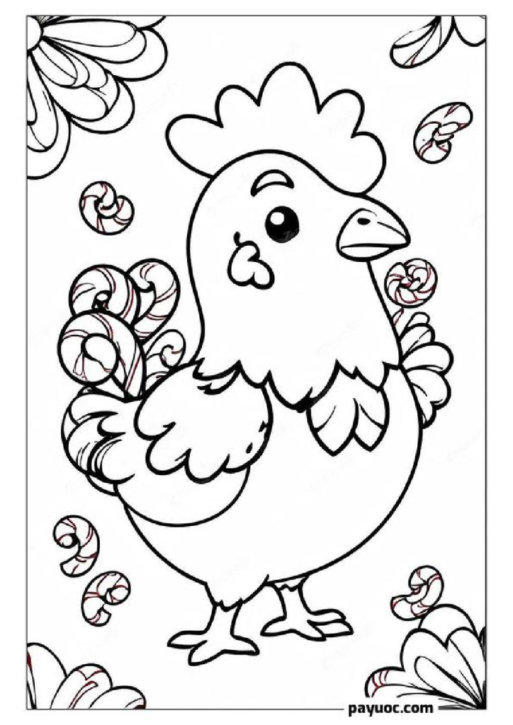 15+ Christmas Chicken Coloring Pages (FREE PDFs)