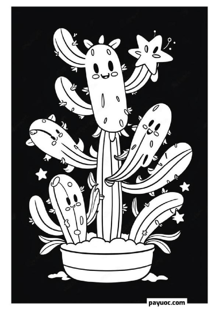 20+ Christmas Cactus Coloring Pages (FREE PDFs)