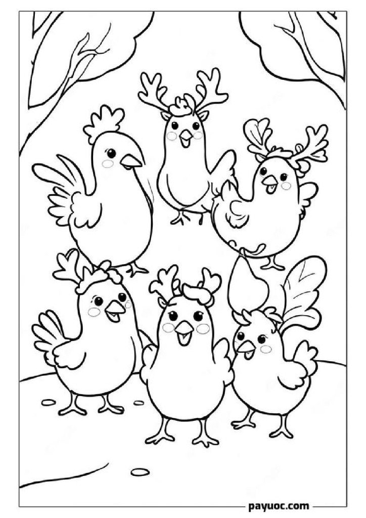 15+ Christmas Chicken Coloring Pages (FREE PDFs)