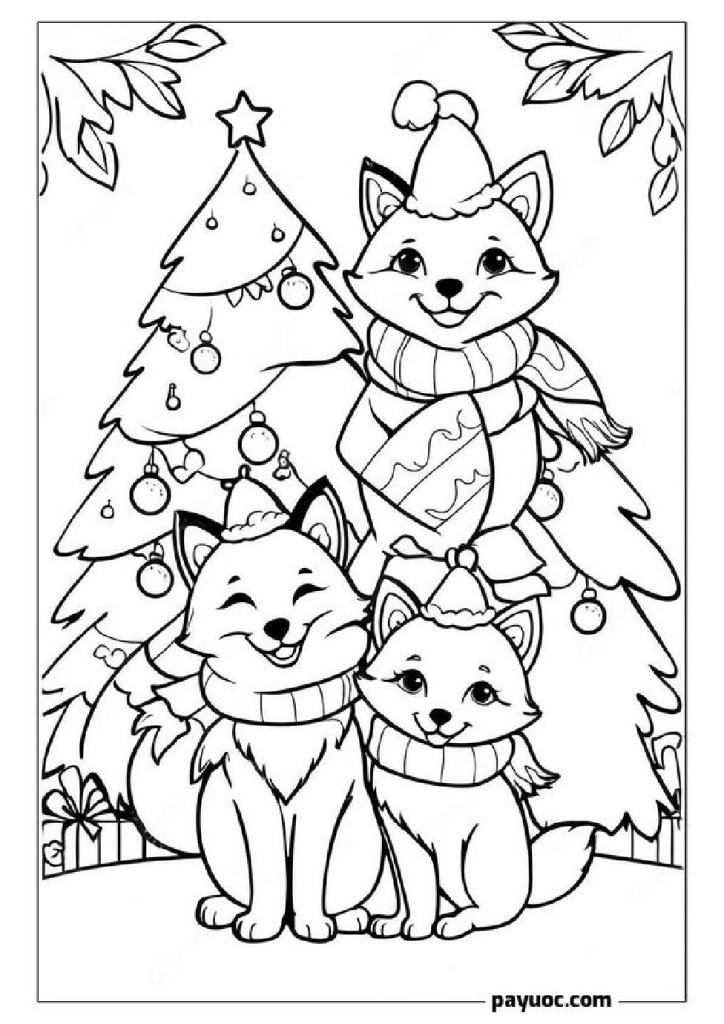 20+ Christmas Fox Coloring Pages (FREE PDFs)