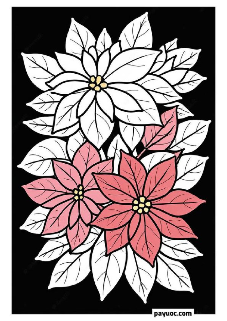 15+ Christmas Flower Coloring Pages (FREE PDFs)