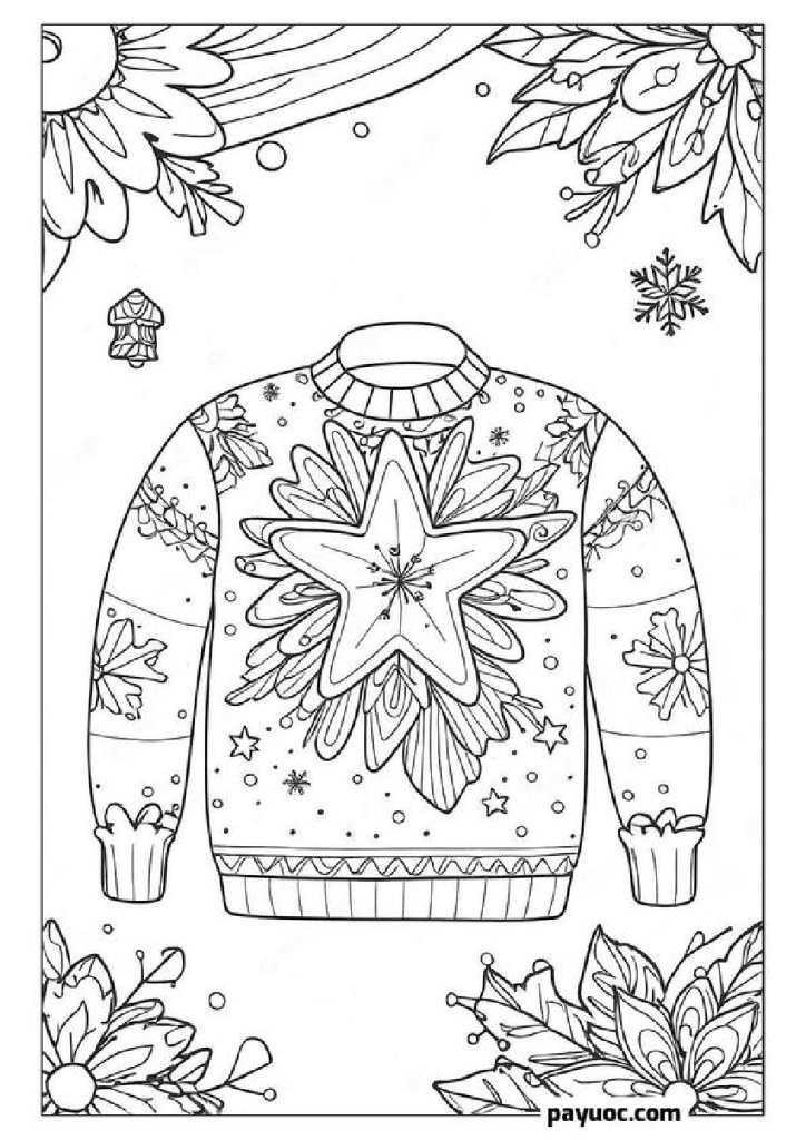 15+ Christmas Sweater Coloring Pages (FREE PDFs)