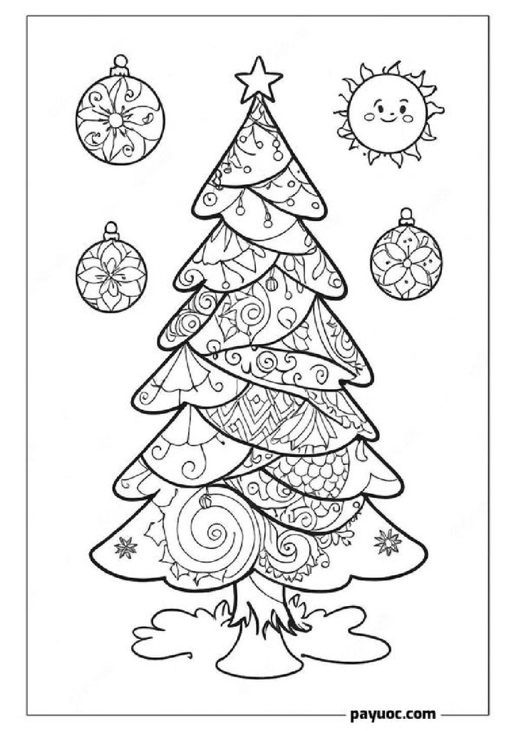 20+ Christmas Tree Coloring Pages (FREE PDFs)