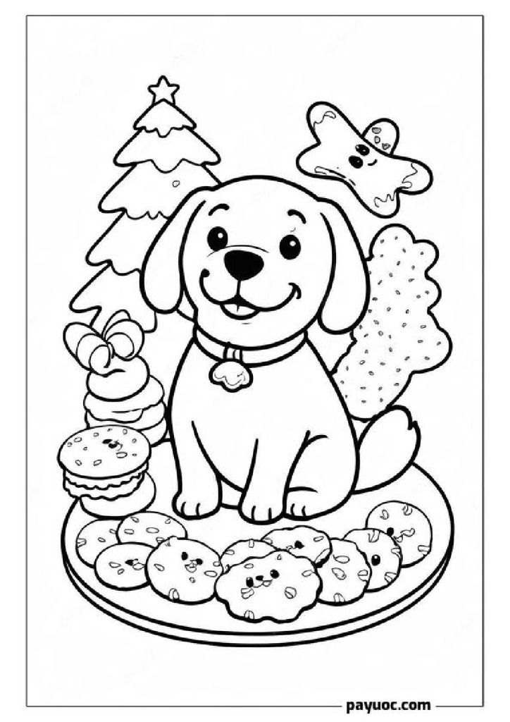 20+ Christmas Dog Coloring Pages (FREE PDFs)