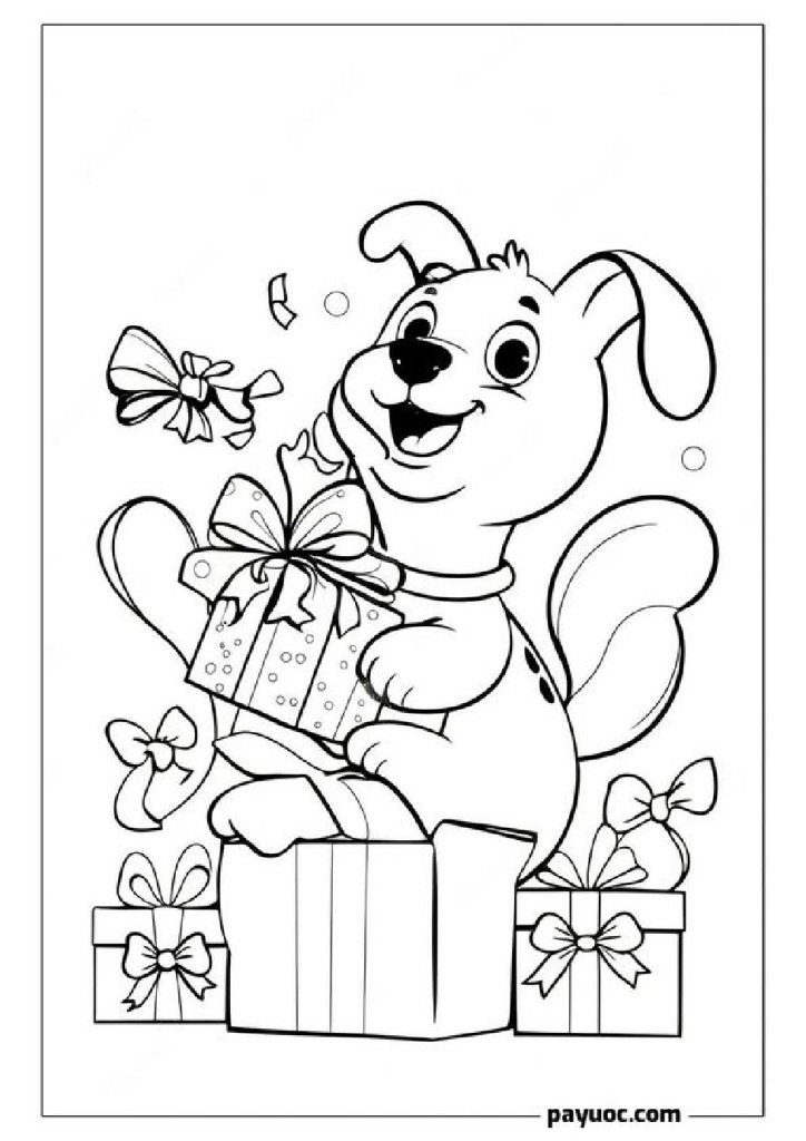 20+ Christmas Dog Coloring Pages (FREE PDFs)