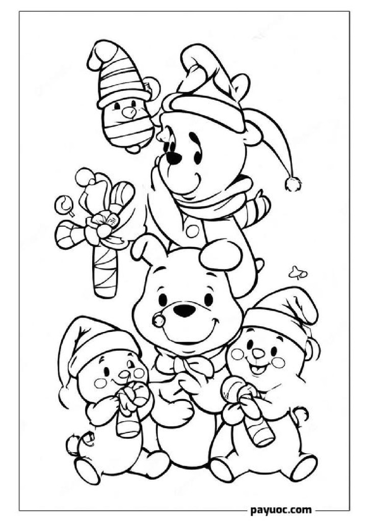 15+ Winnie the Pooh Christmas Coloring Pages (FREE PDFs)