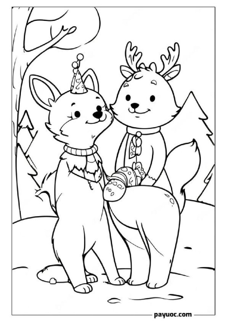 20+ Christmas Fox Coloring Pages (FREE PDFs)