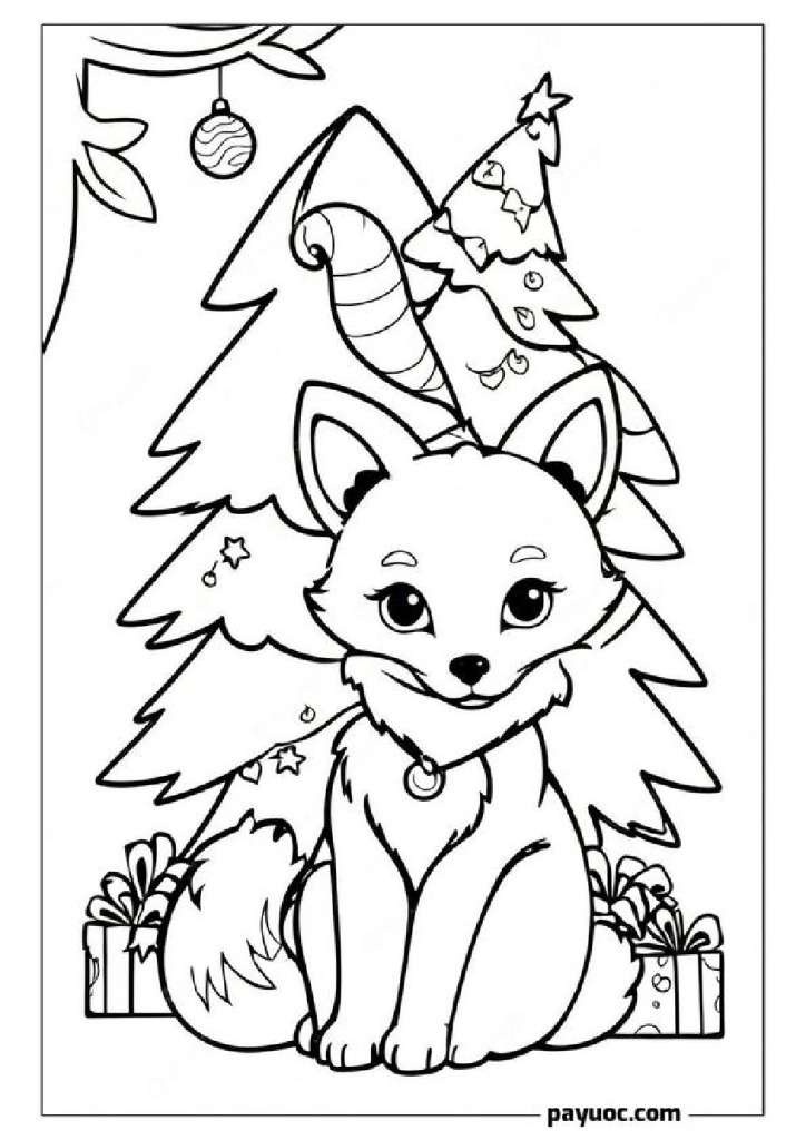 20+ Christmas Fox Coloring Pages (FREE PDFs)