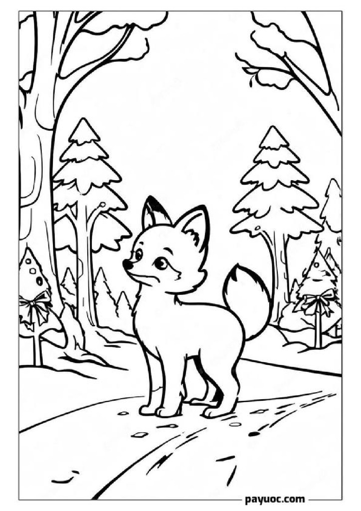 20+ Christmas Fox Coloring Pages (FREE PDFs)