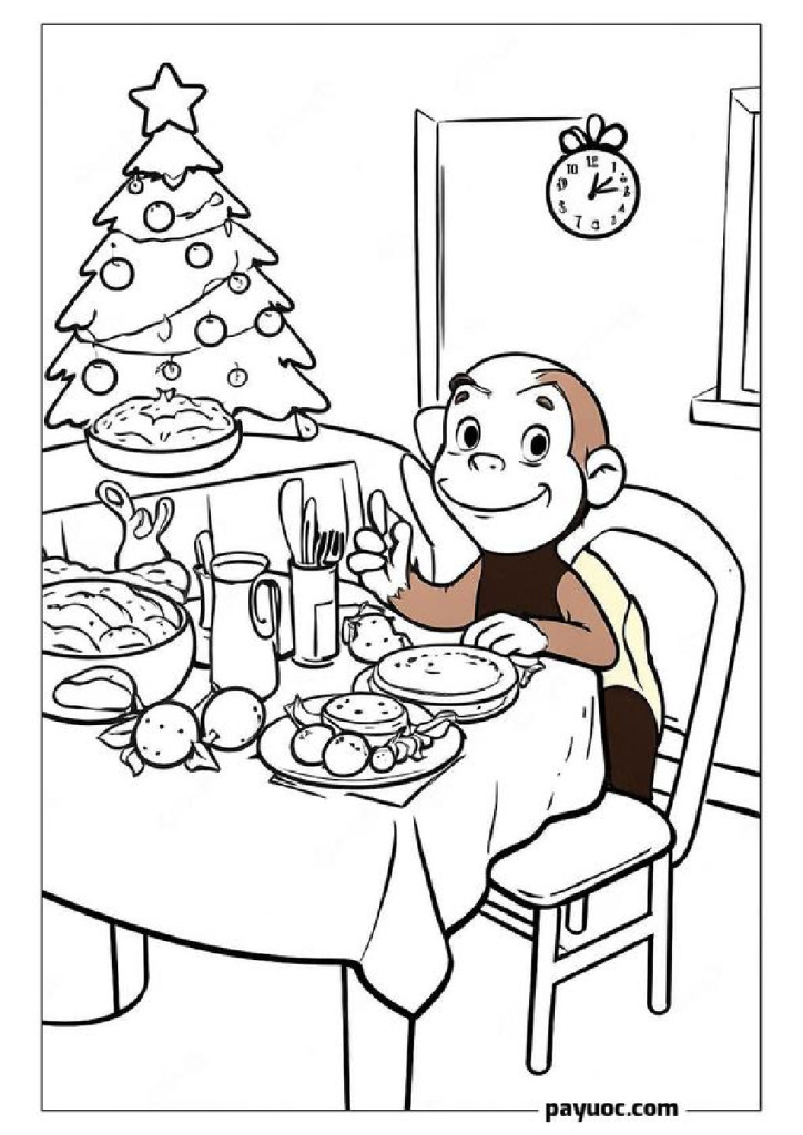 15+ Curious George Christmas Coloring Pages (FREE PDFs)