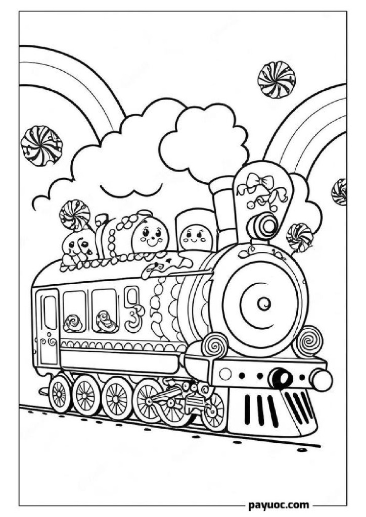 25+ Christmas Train Coloring Pages (FREE PDFs)