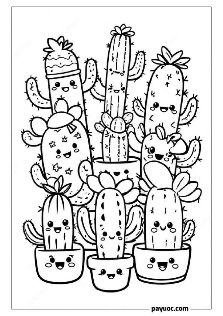 20+ Christmas Cactus Coloring Pages (FREE PDFs)