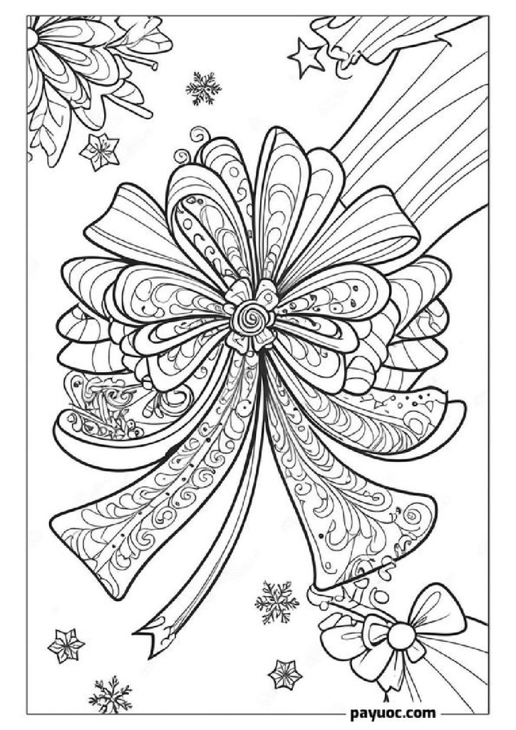20+ Christmas Bow Coloring Pages (FREE PDFs)