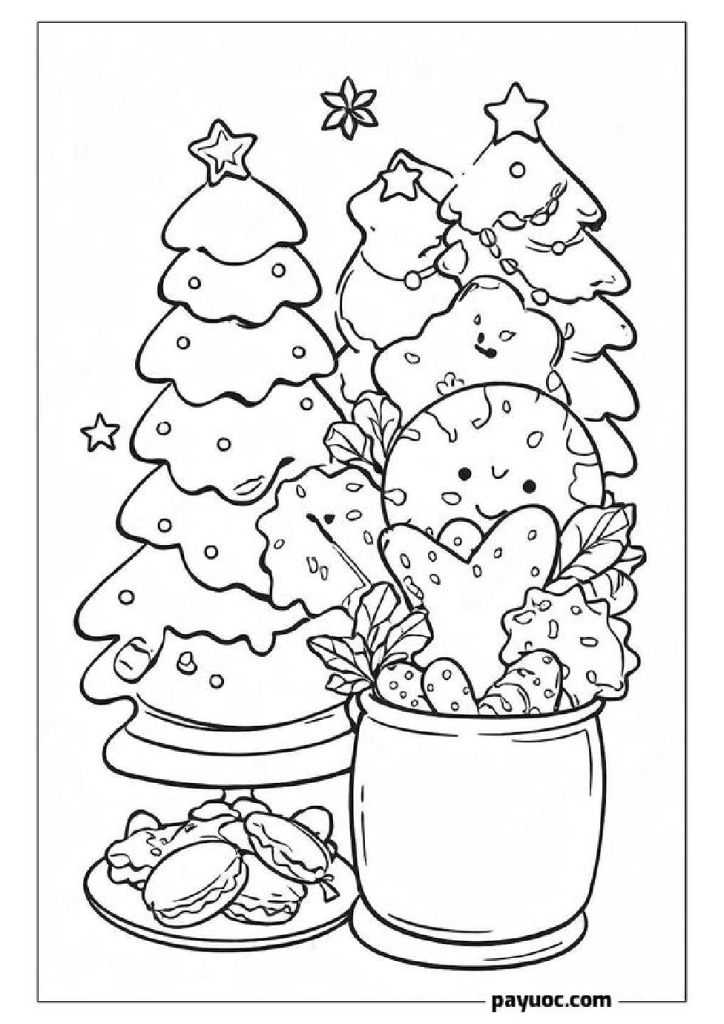 20+ Christmas Cookie Coloring Pages (FREE PDFs)