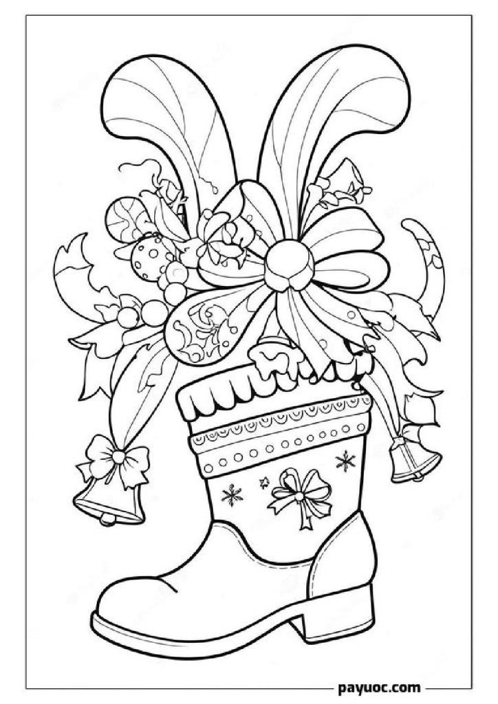20+ Christmas Boots Coloring Pages (FREE PDFs)