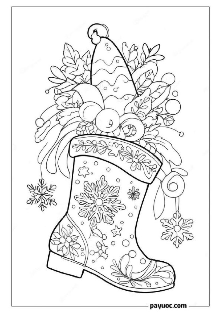 20+ Christmas Boots Coloring Pages (FREE PDFs)