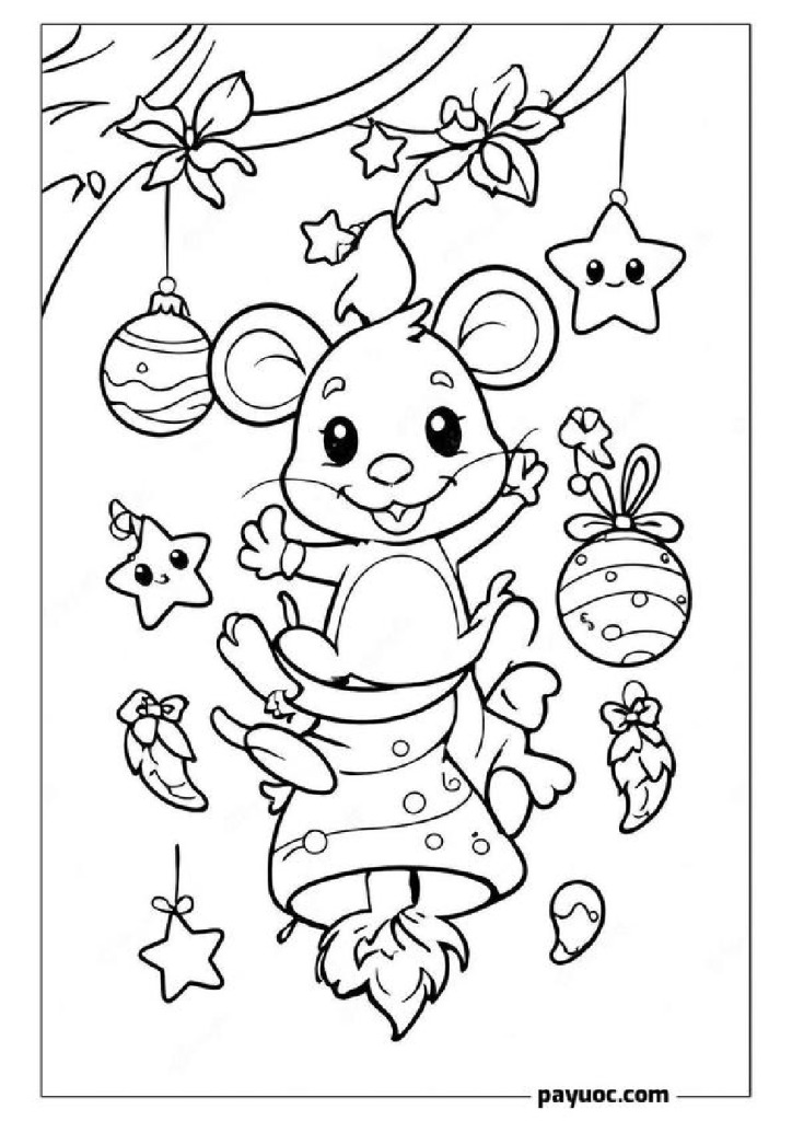 20+ Christmas Mouse Coloring Pages (FREE PDFs)