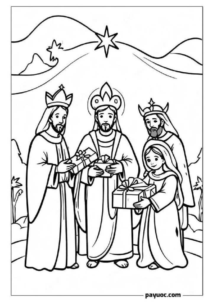 25+ Christmas Nativity Coloring Pages (FREE PDFs)