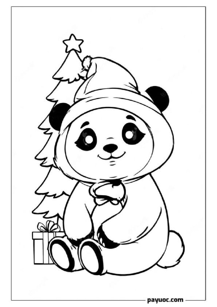 25+ Christmas Panda Coloring Pages (FREE PDFs)