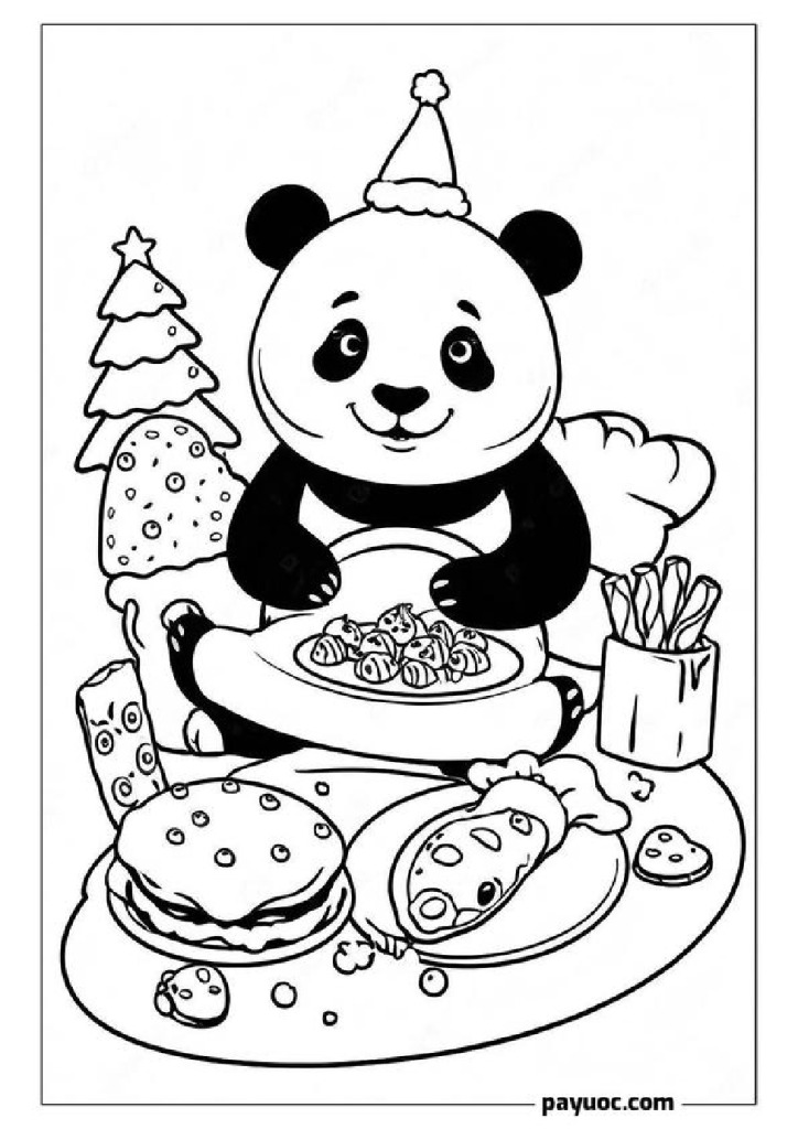 25+ Christmas Panda Coloring Pages (FREE PDFs)