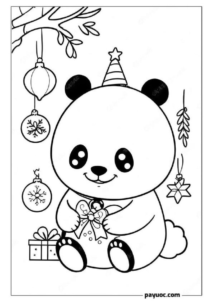 25+ Christmas Panda Coloring Pages (FREE PDFs)