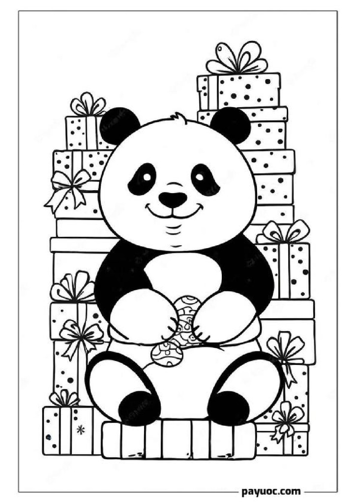 25+ Christmas Panda Coloring Pages (FREE PDFs)