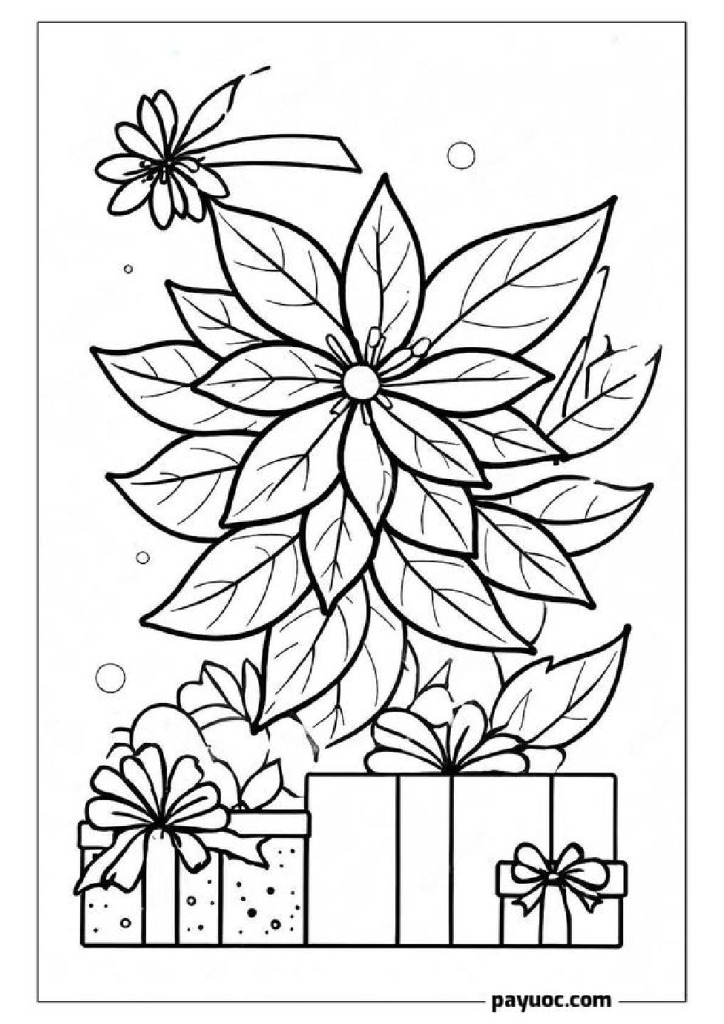 20+ Christmas Poinsettia Coloring Page (FREE PDFs)