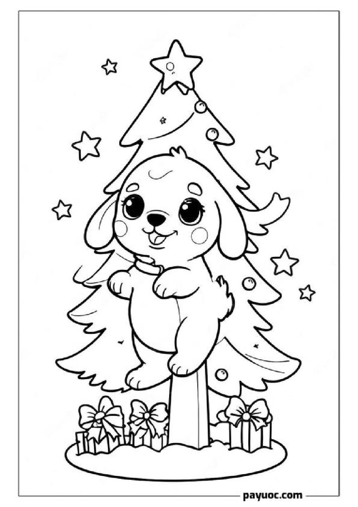 20+ Christmas Dog Coloring Pages (FREE PDFs)