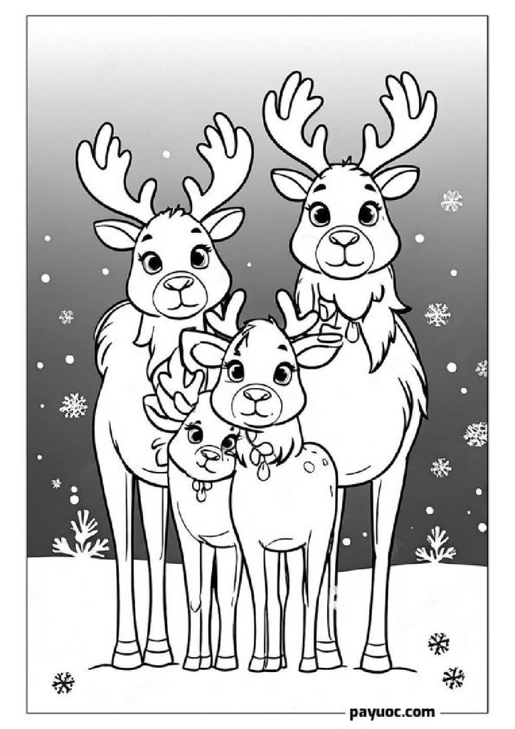 20+ Christmas Reindeer Coloring Pages (FREE PDFs)