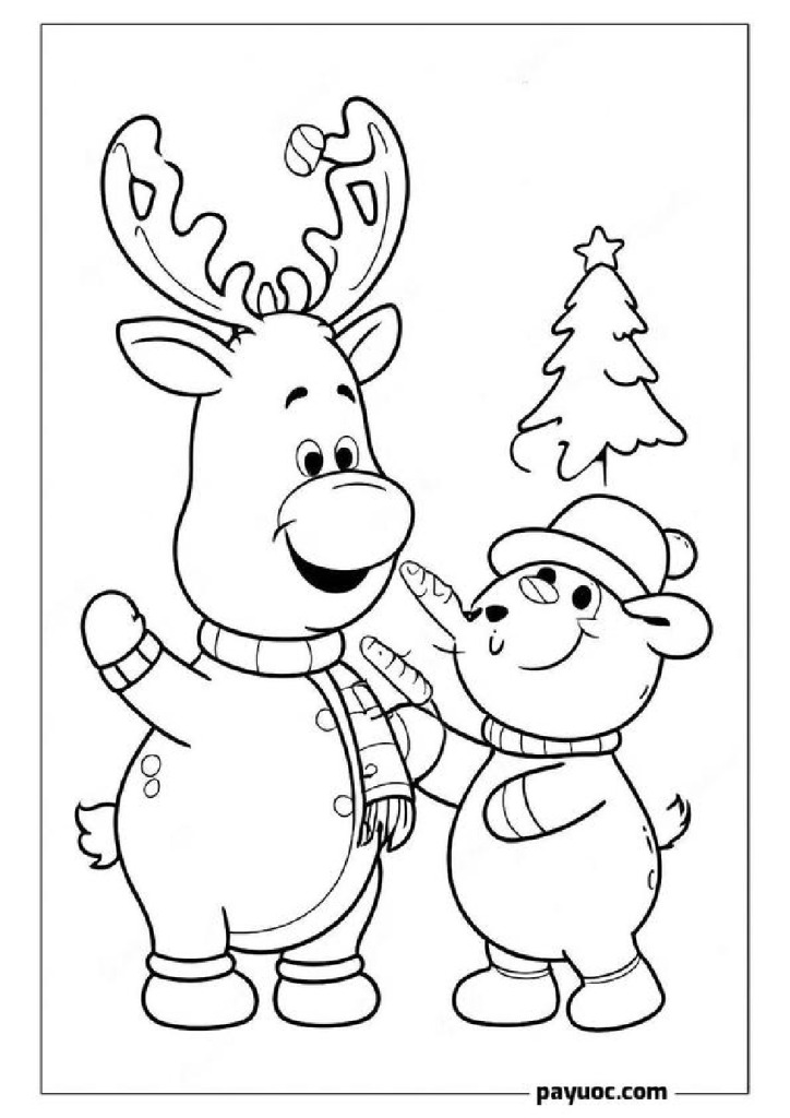 20+ Christmas Reindeer Coloring Pages (FREE PDFs)