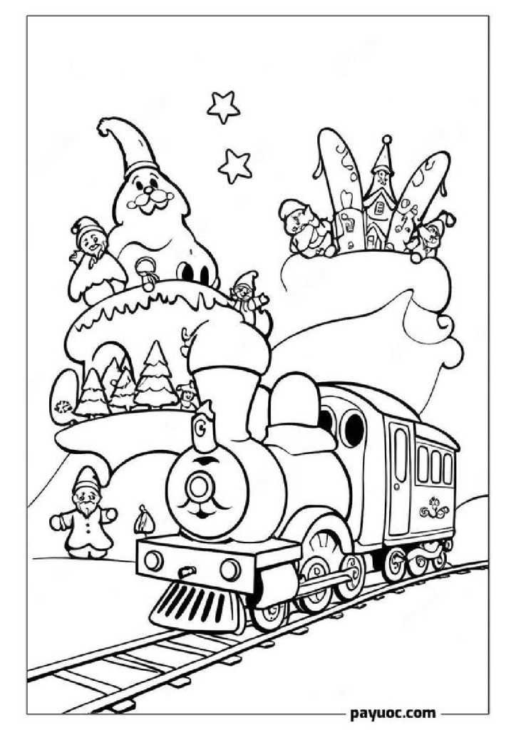 25+ Christmas Train Coloring Pages (FREE PDFs)