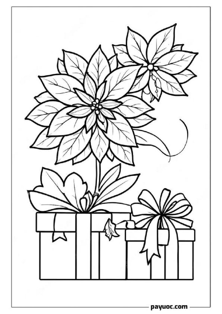 15+ Christmas Flower Coloring Pages (FREE PDFs)