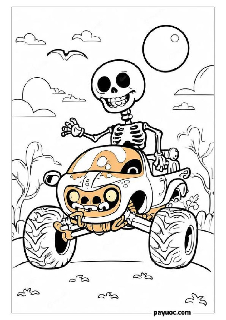 20+ Halloween Monster Truck Coloring Pages (FREE PDFs)