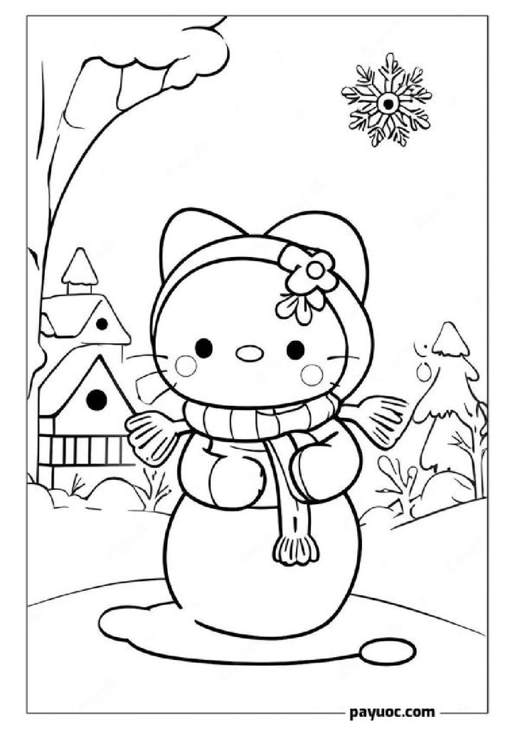 20+ Christmas Hello Kitty Coloring Pages (FREE PDFs)