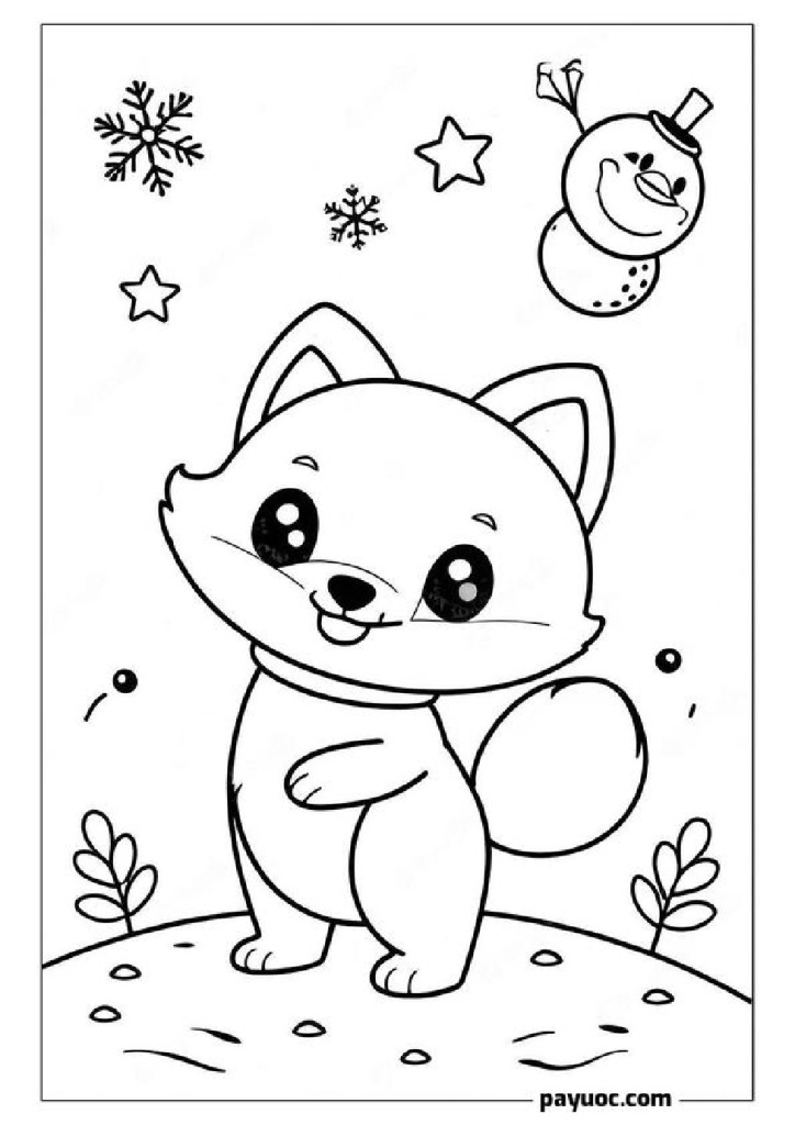 20+ Christmas Fox Coloring Pages (FREE PDFs)