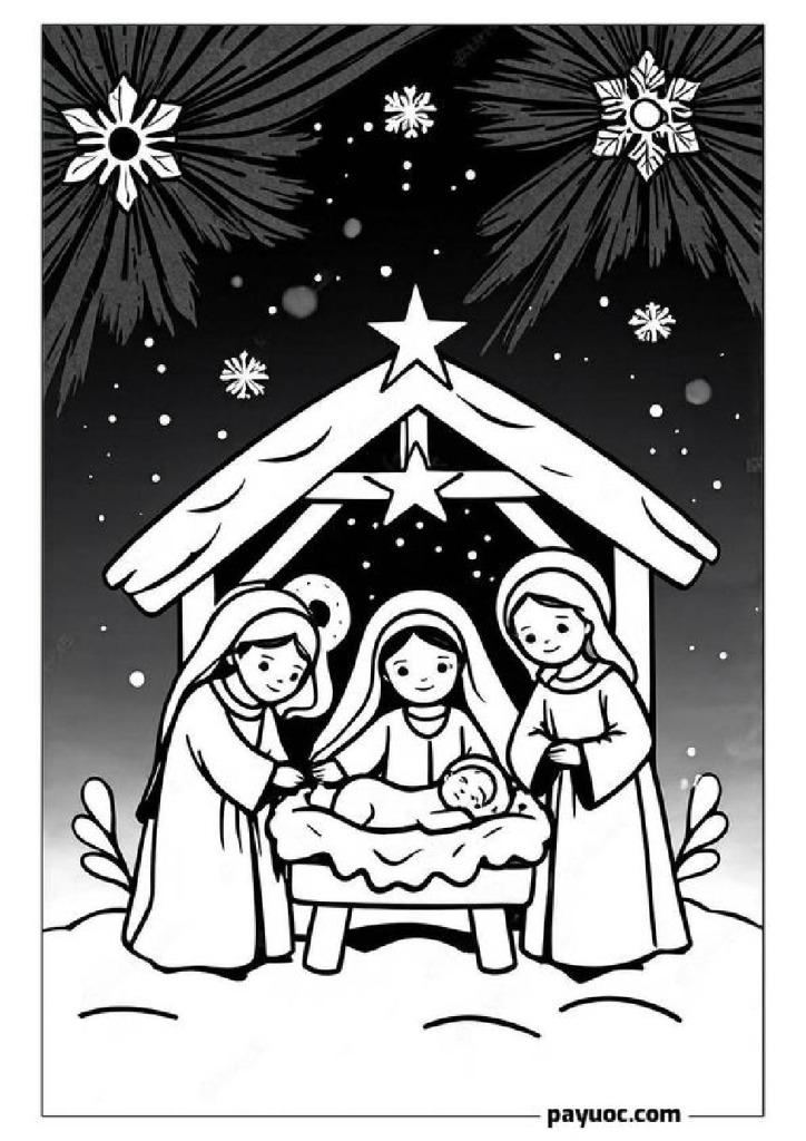 25+ Christmas Nativity Coloring Pages (FREE PDFs)