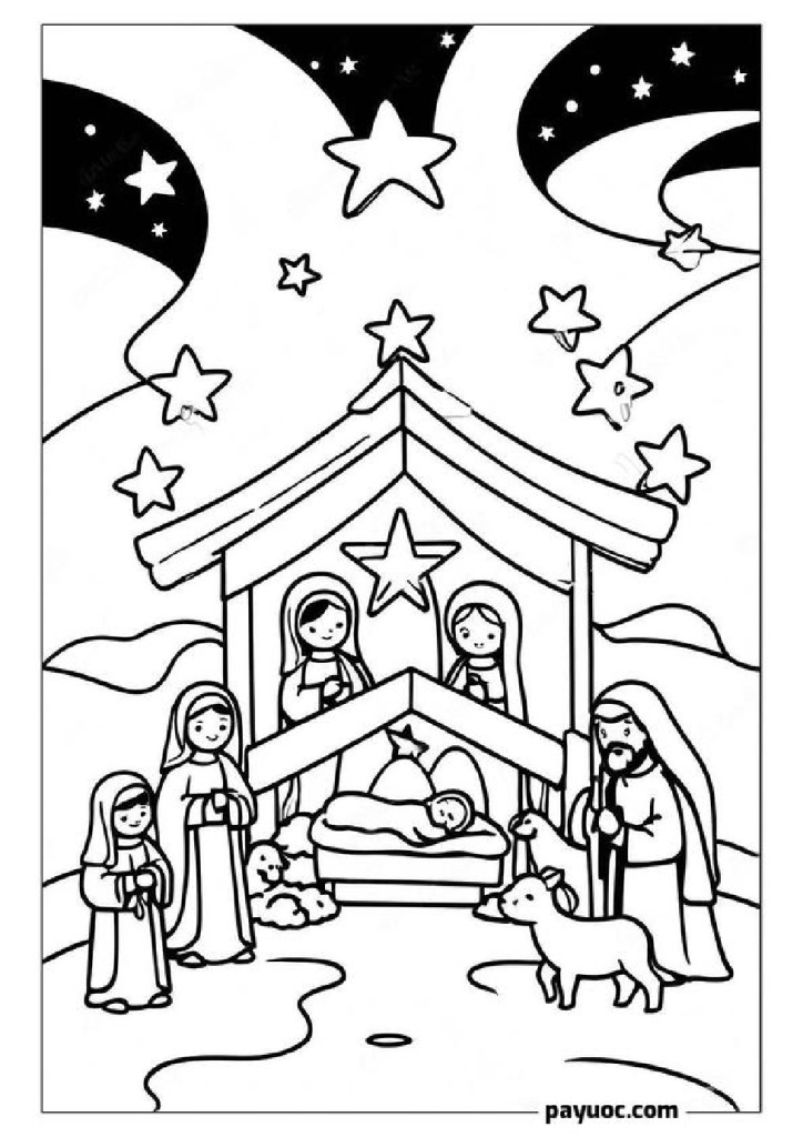 25+ Christmas Nativity Coloring Pages (FREE PDFs)