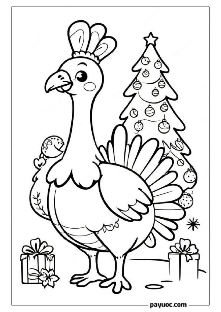25+ Christmas Turkey Coloring Pages (FREE PDFs)