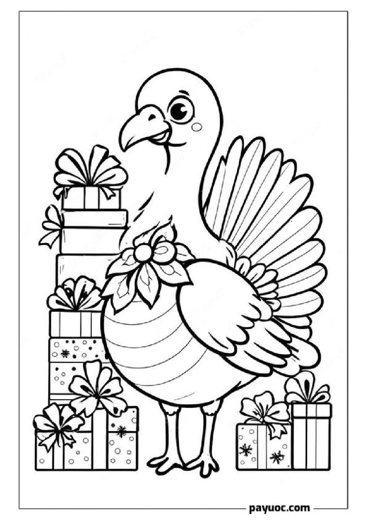 25+ Christmas Turkey Coloring Pages (FREE PDFs)