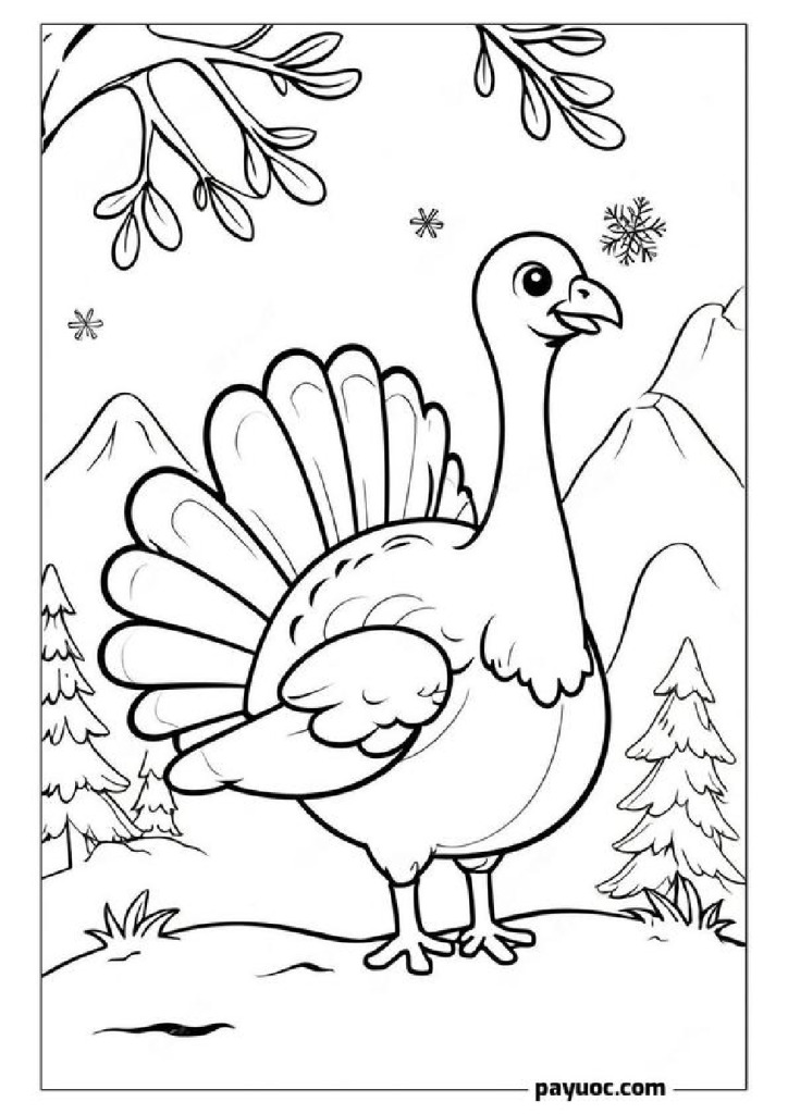 25+ Christmas Turkey Coloring Pages (FREE PDFs)