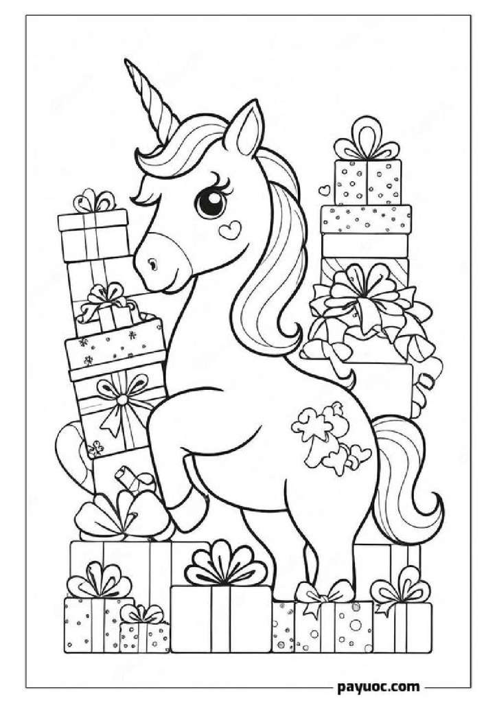 20+ Christmas Unicorn Coloring Pages (FREE PDFs)