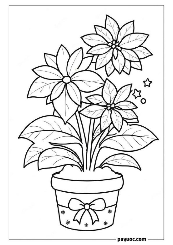15+ Christmas Flower Coloring Pages (FREE PDFs)